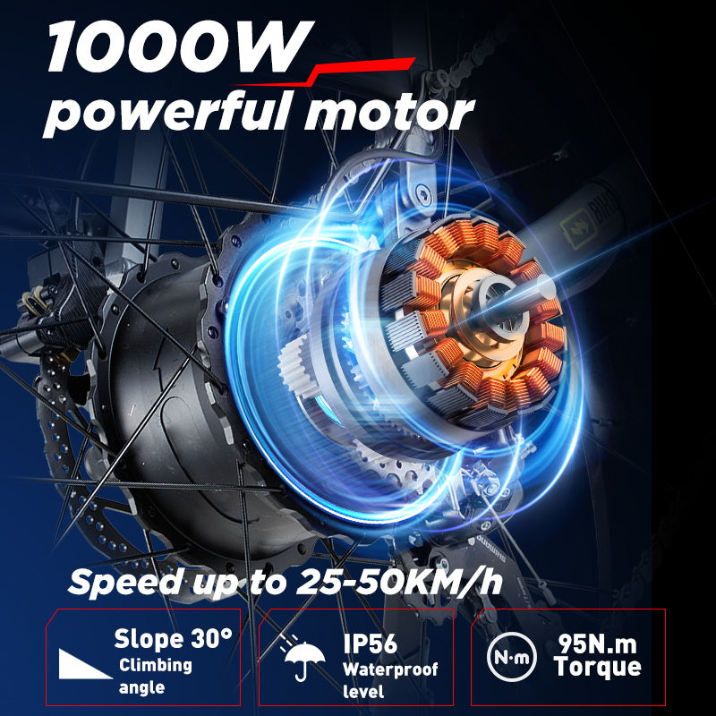 BURCHDA RX80 1000W 48V20AH Off-road fat tire ebikes all terrain ...